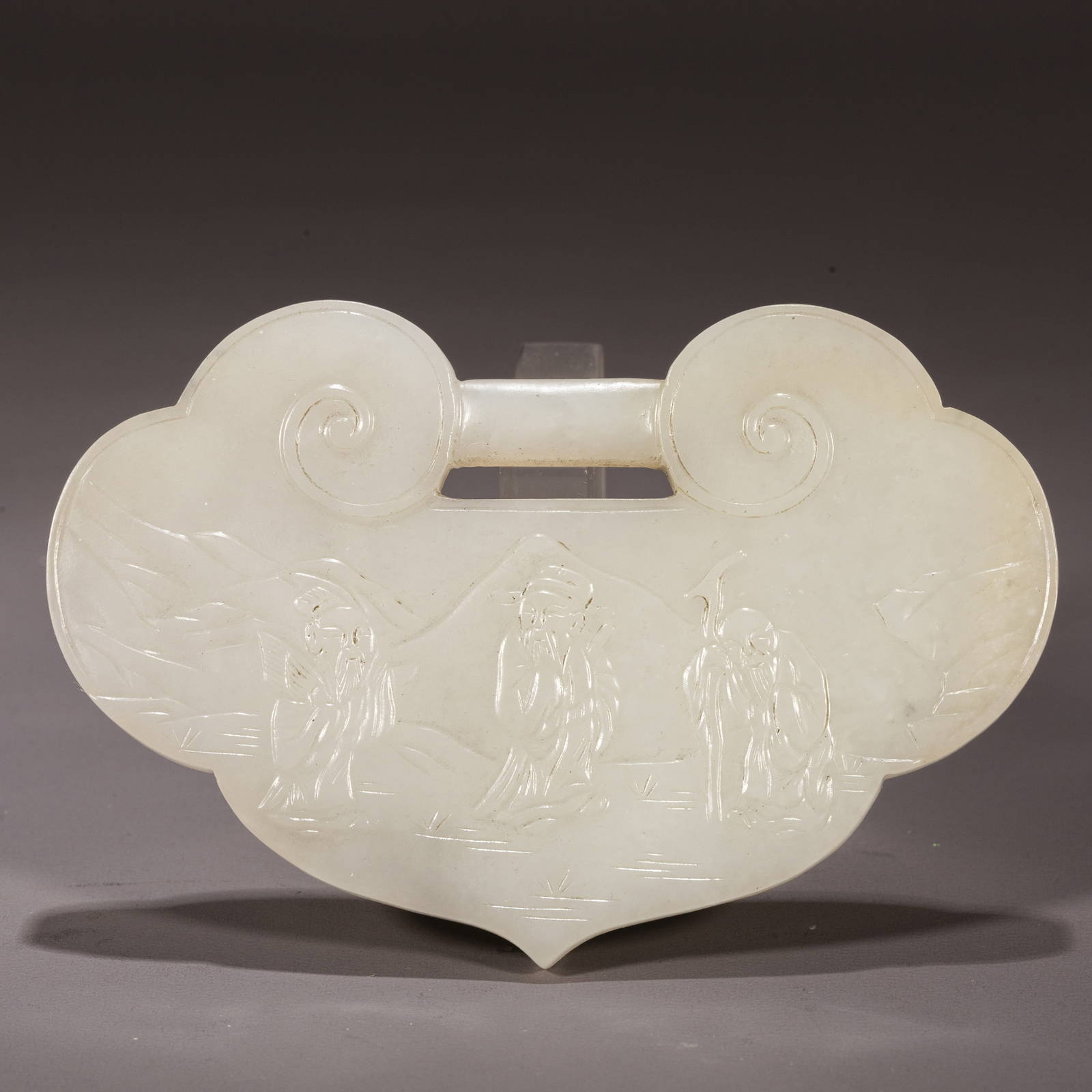 A Hetian White Jade Lock. Auction