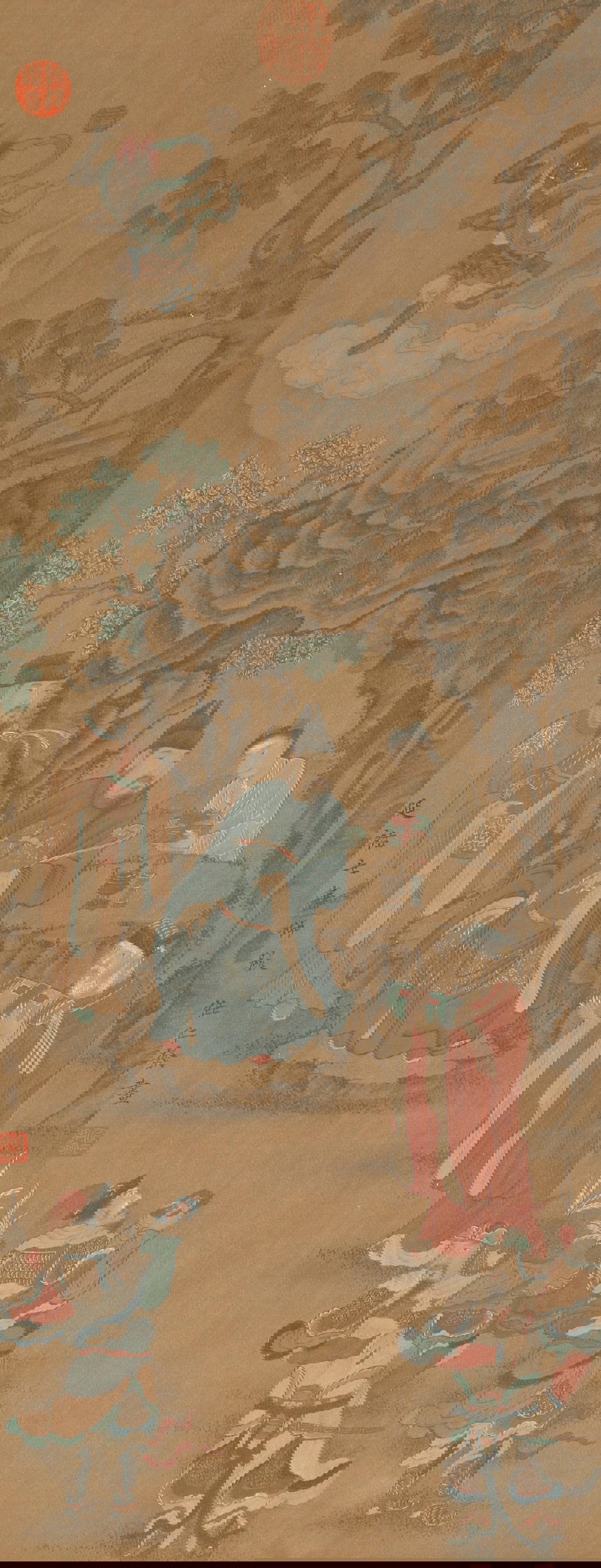 A Silk Painting By Ren Renfa Of Story Of Figures.任仁发 Auction