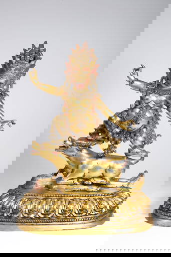 A Gilded Bronze Yama Dharmaraja Statue