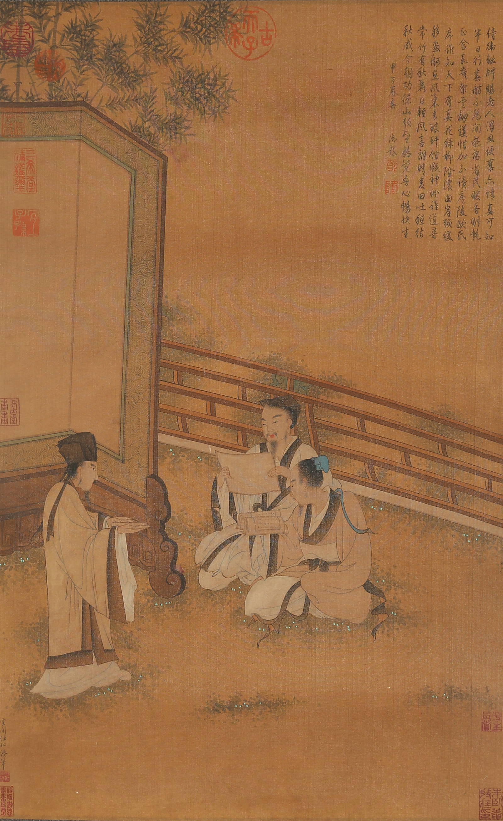 A Silk Painting Of Figures And Stories By Ren Renfa.任仁发 Auction
