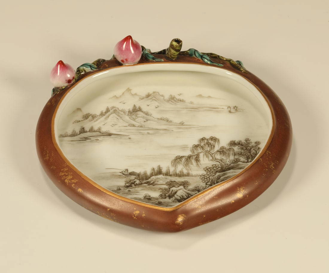 Buy A Wujin Glaze Ink Wash Painting Mountain Peach-shaped Brush Rest ...