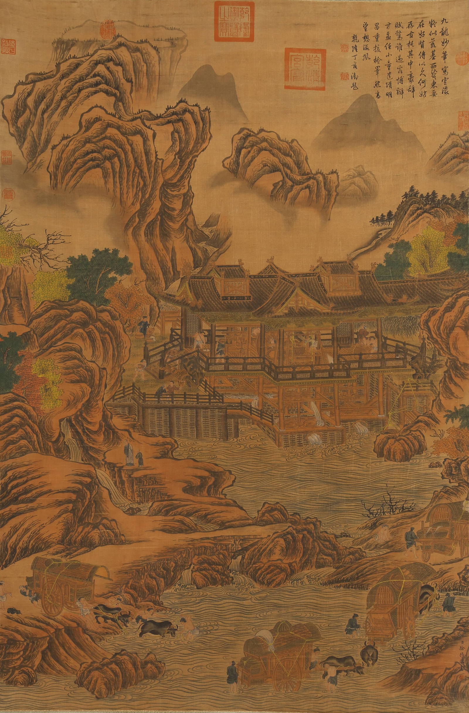 A Silk Scroll "figures And Stories" By Xu Yang.徐扬 Auction