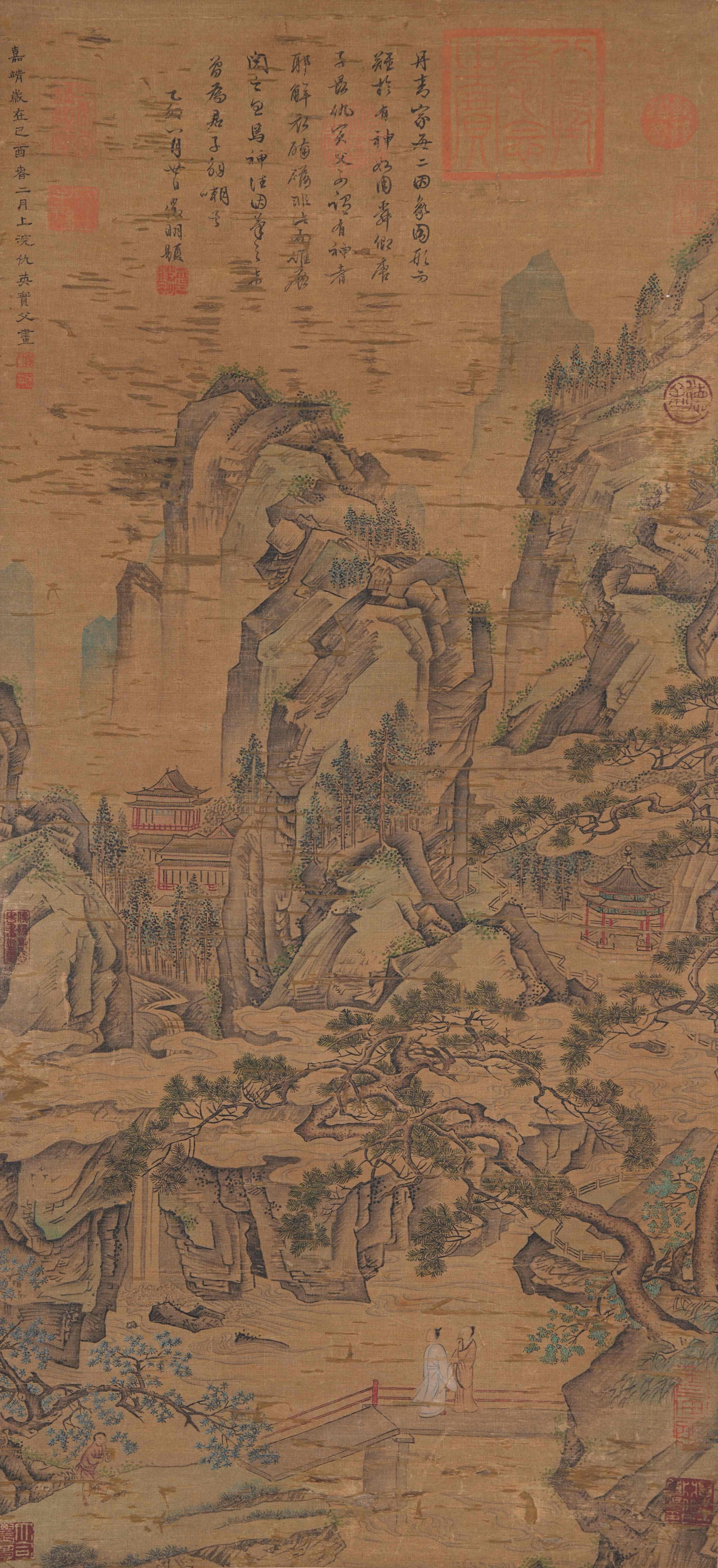 A Landscape Painting On Silk By Qiu Ying.仇英 Auction