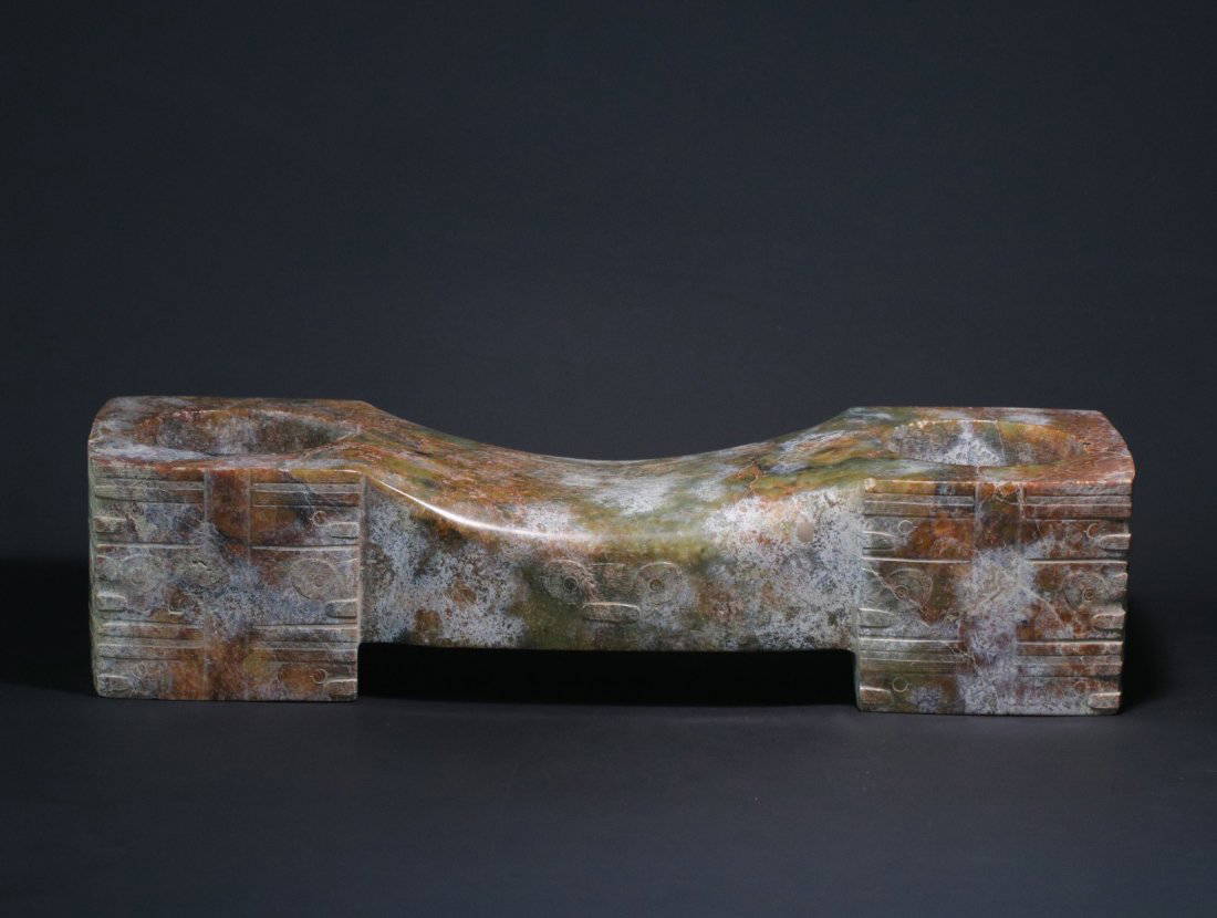 Liangzhu Culture High Ancient Jade Cong Shaped "jade Pillow" Auction