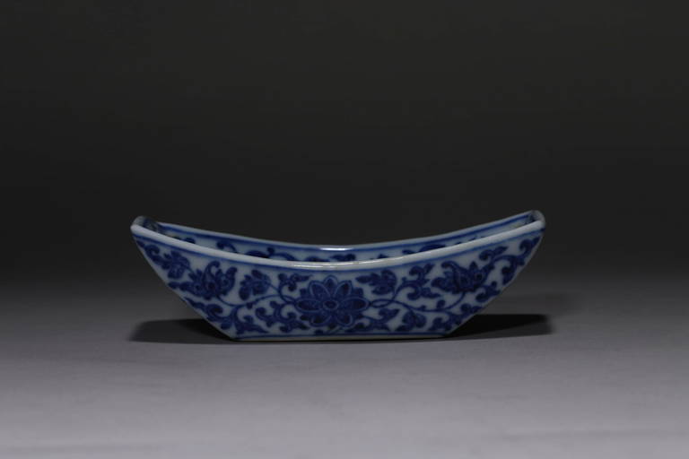 Blue And White Lotus Boat Plate