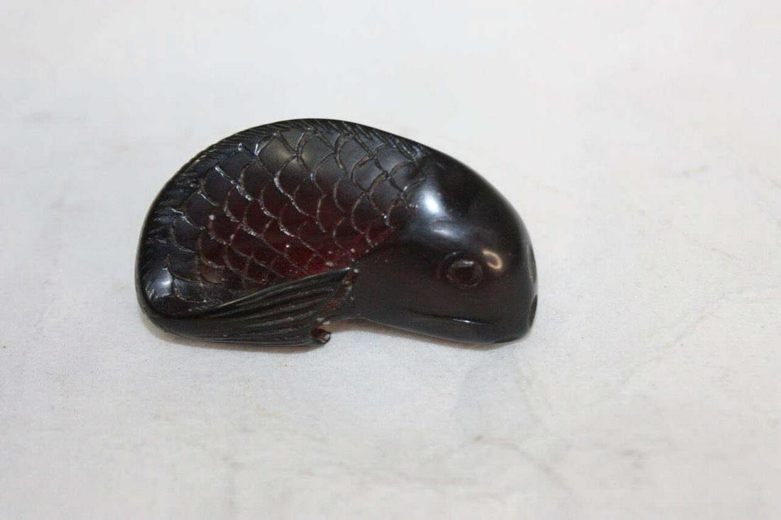 Small Cherry Amber Chinese Netsuke Fish Small Cherry Amber Chinese ...