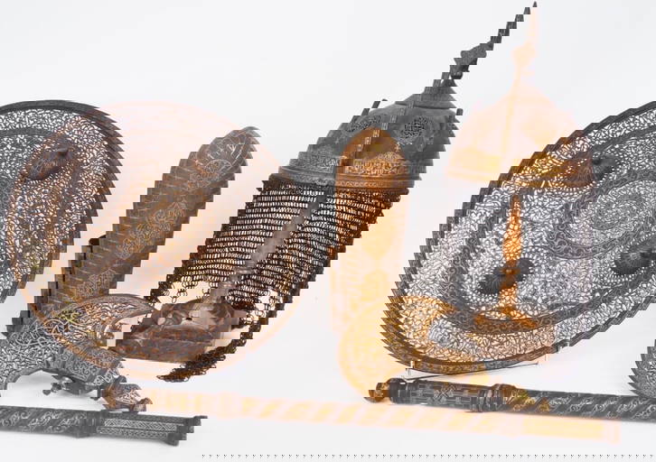 Persain Qajar Islam Bronze Koran Calligrphy Armor Complete Armor ...