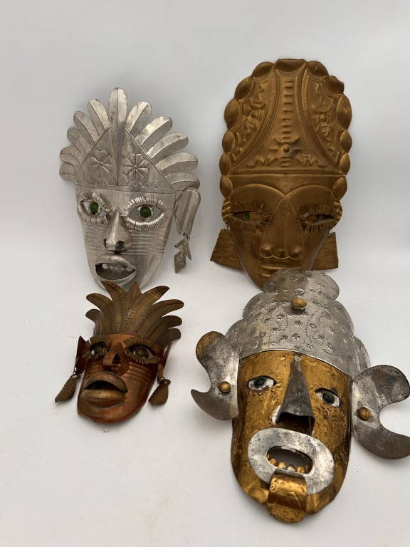 Buy 4 Vintage Mexican Metal Punch Face Masks 1960's Ws 4 Vintage ...