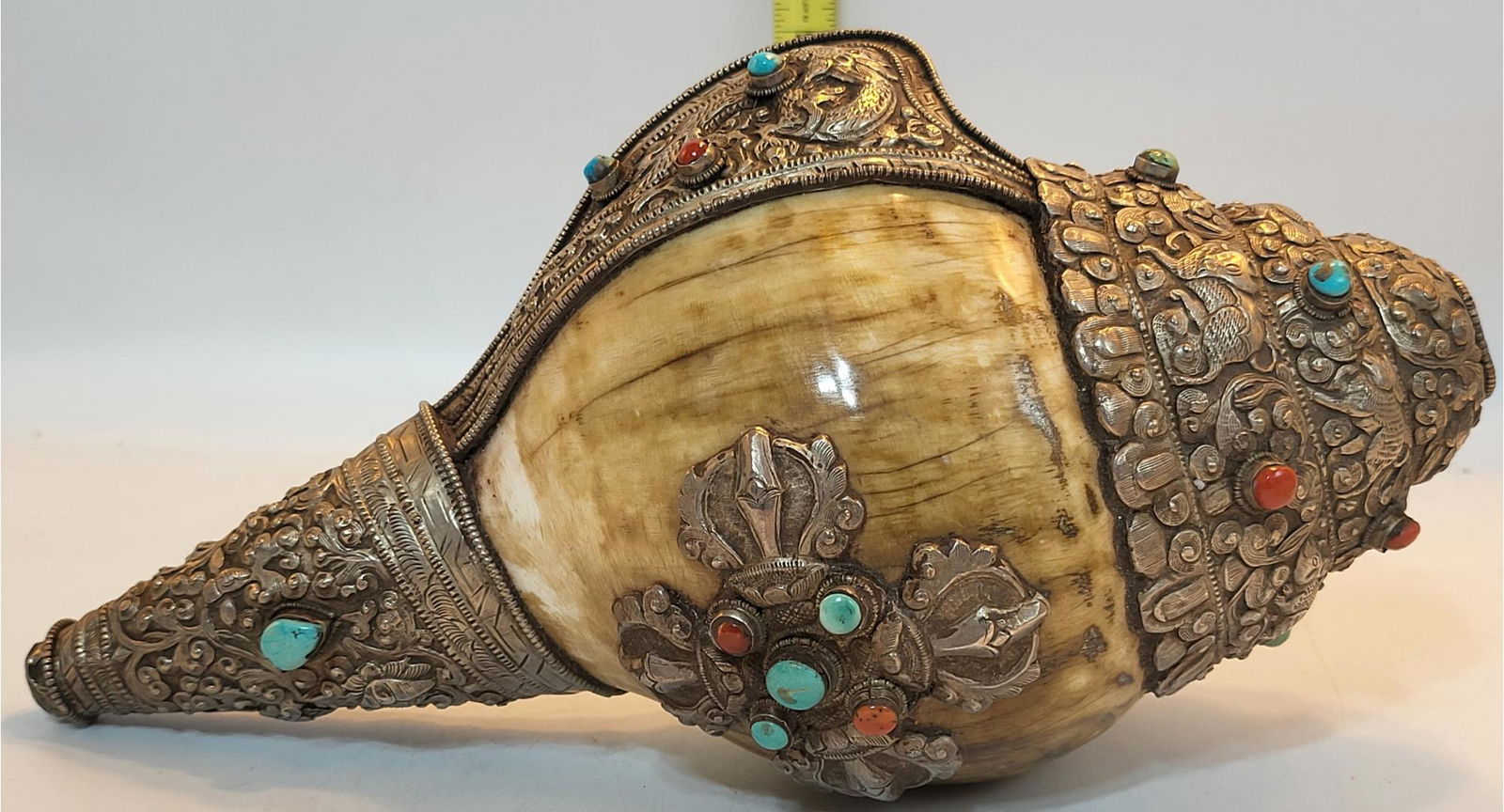 Tibetan Conch Shell Trumpet With Metal And Stones - Dec 27, 2022 ...