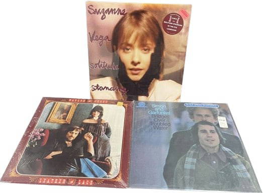 Three Unopened Vinyls- Waylon And Jessi, Simon And Garfunkel, & Suzanne Vega. Auction