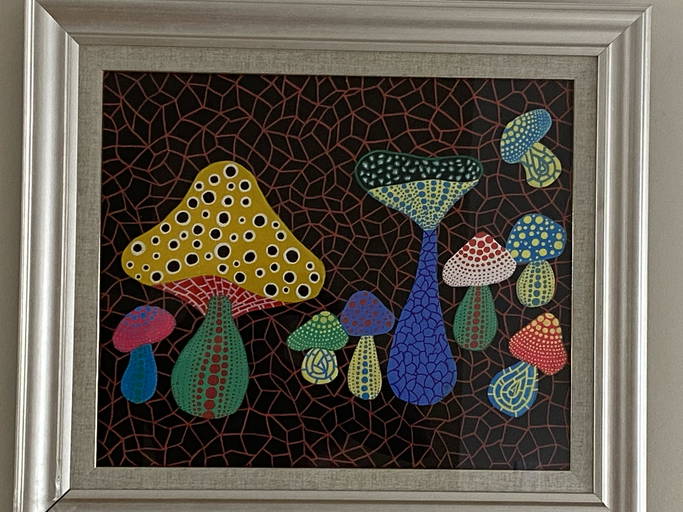 Yayoi Kusama Japanese Oil Painting On Canvas Poisonous Mushroom