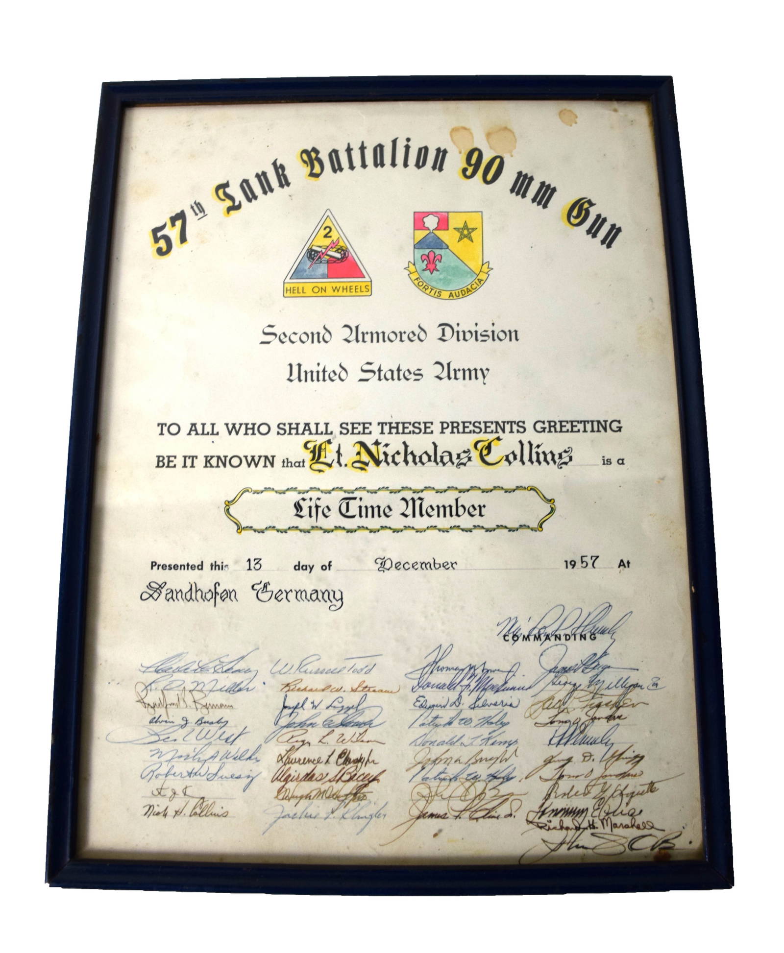 Framed Sailor/army Certificates Auction