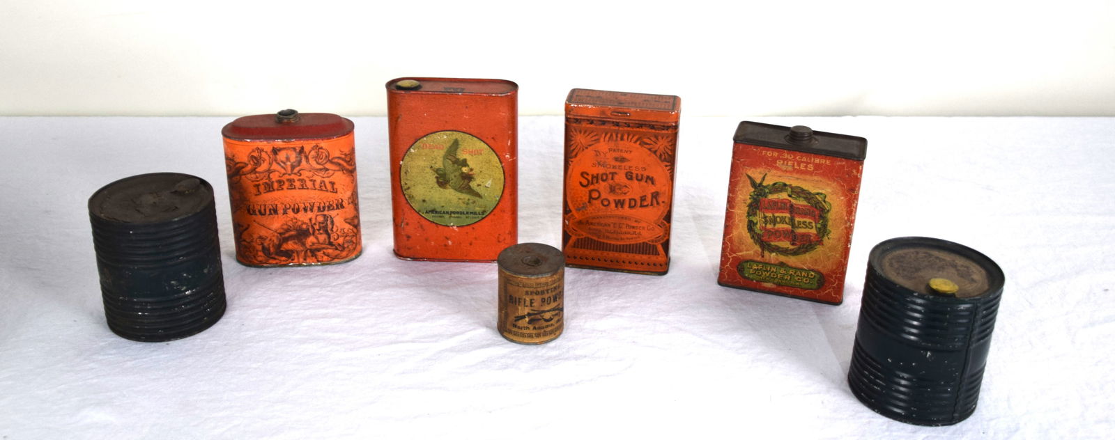 Collection Of Early Gunpowder Tins Auction