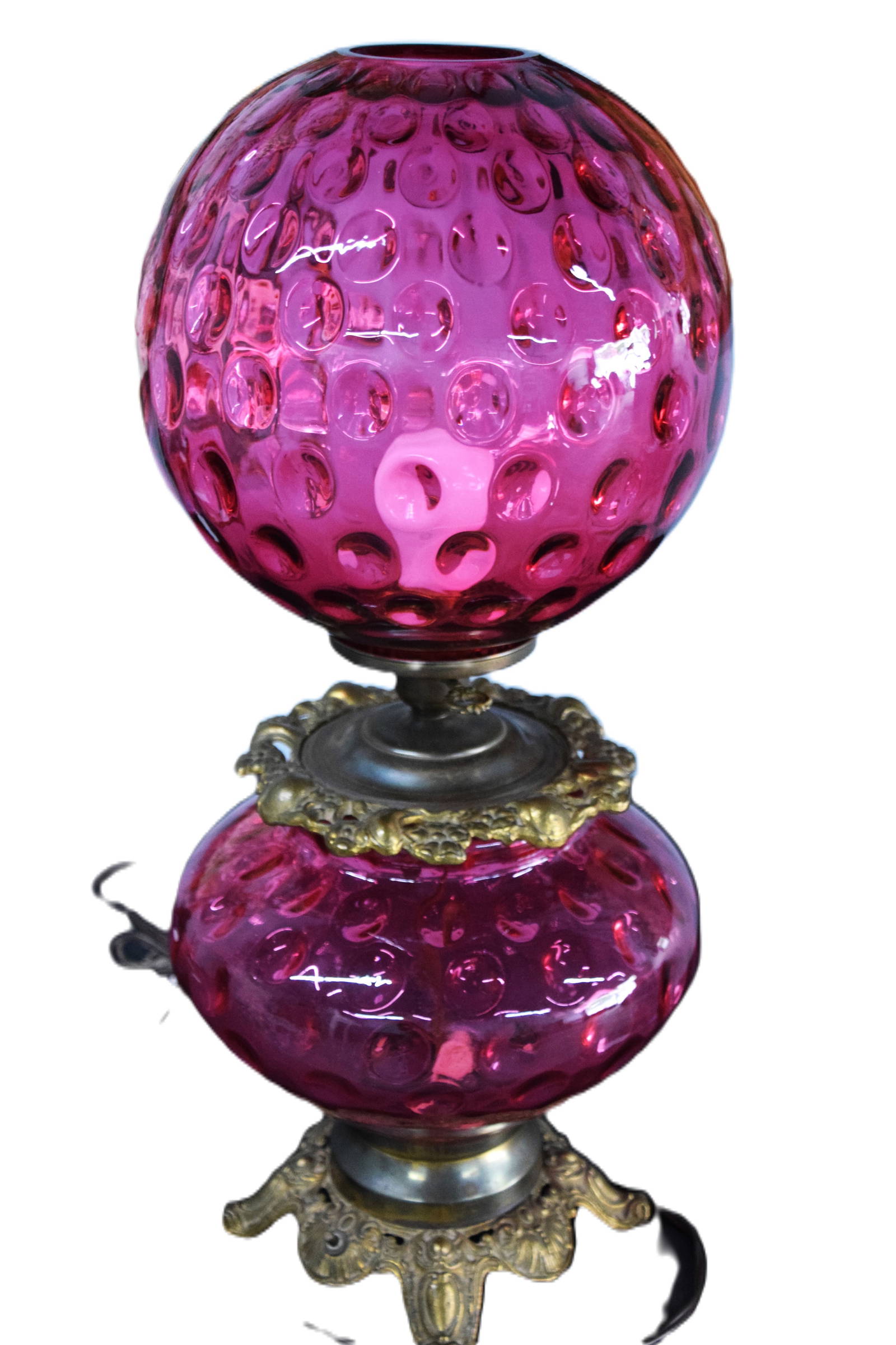 Fenton Gone With The Wind Cranberry Lamp Auction