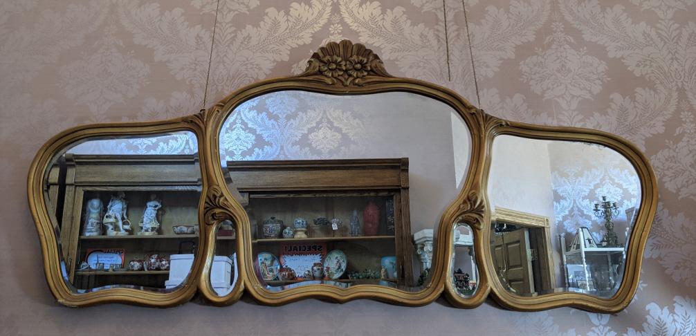 Three Panel Antique Gold Gilt Mirror - Sep 24, 2021 | Lockhart Auction & Realty, LLC in Colorado