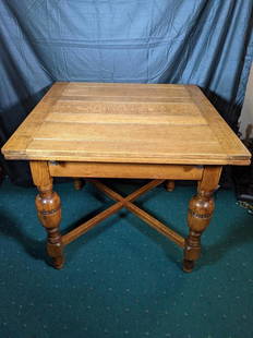 Antique Oak Draw Leaf Table