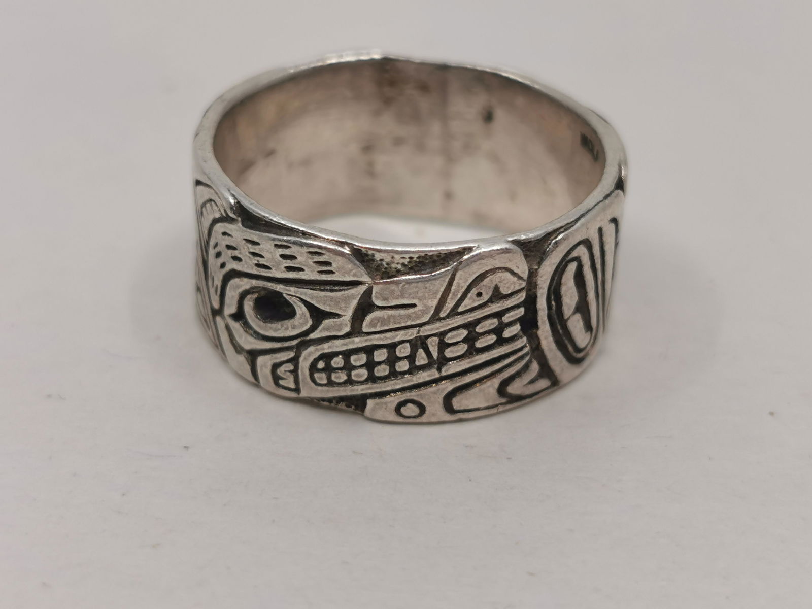 Richard Shorty (1959 ) Haida Wolf Sterling Silver Ring