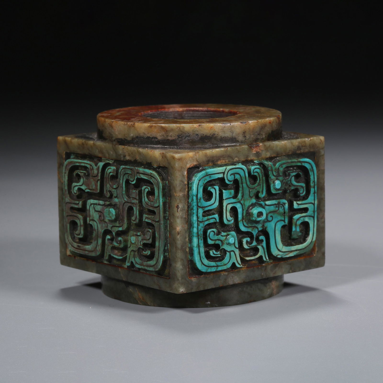 Han Dynasty of China,Hetian Jade Inlaid Precious Stone Cong - Oct 25 ...