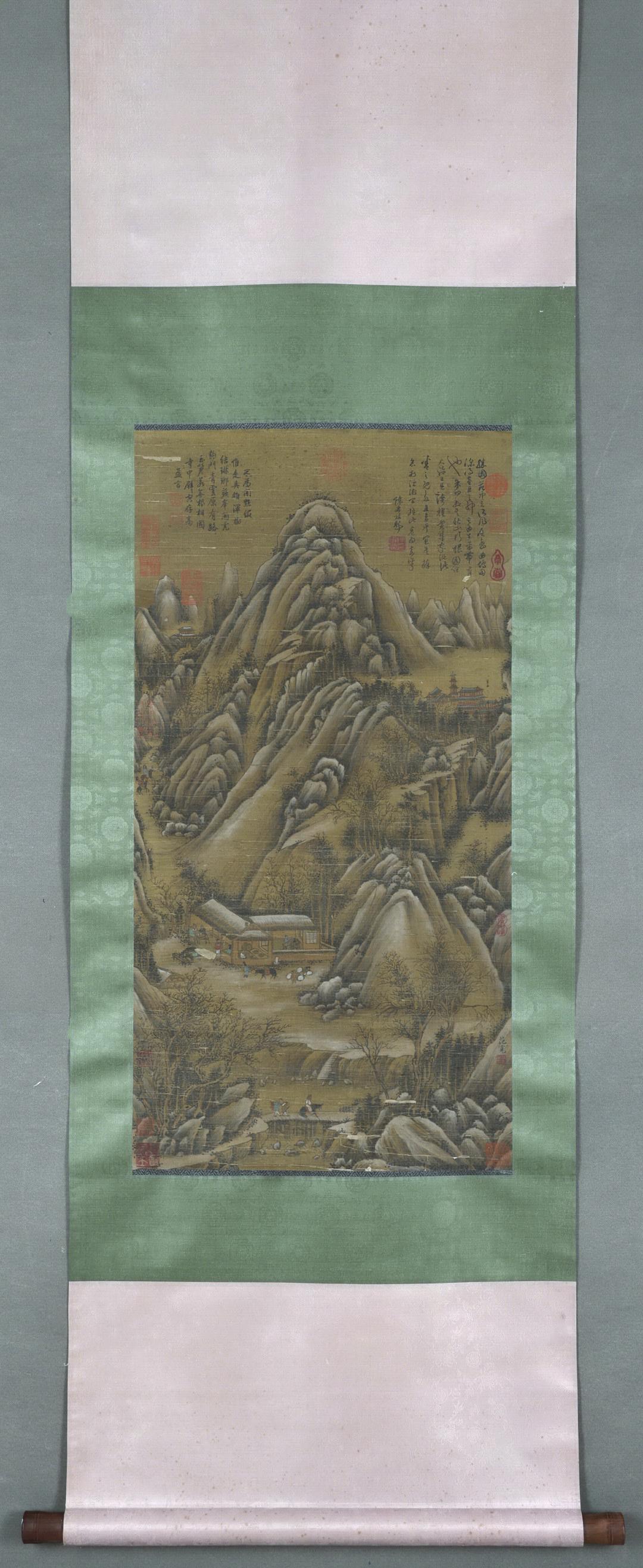 Fan Kuan's Snowy Mountain Travel Map Silk Scroll Auction