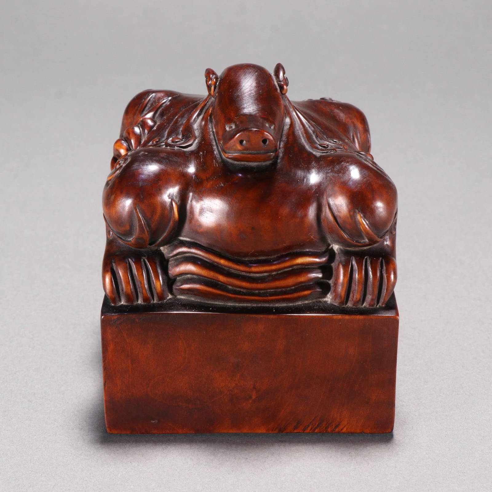 An Important And Rare Huangyang Wood Carved Beast Seal Auction