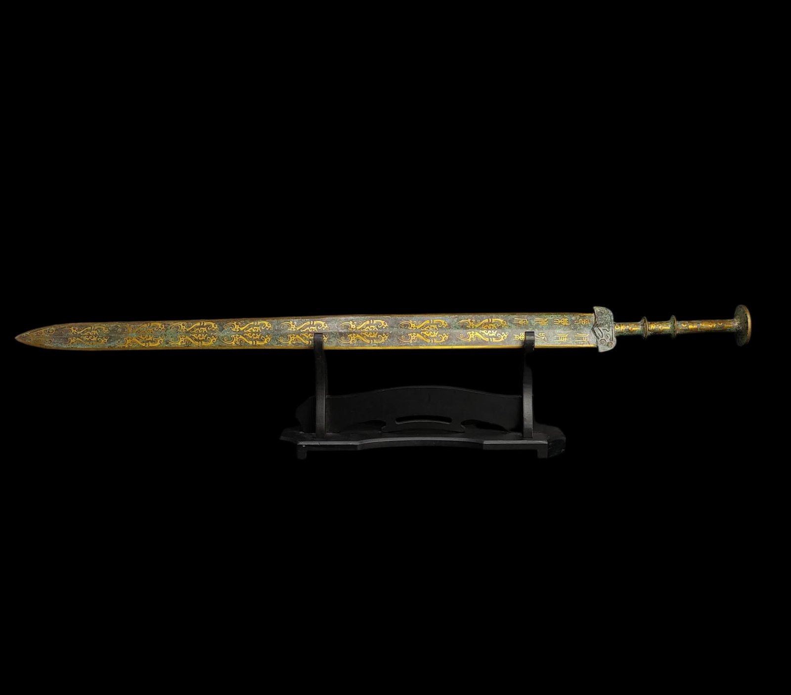A Warring States Bronze Sword With Gold Slub Auction