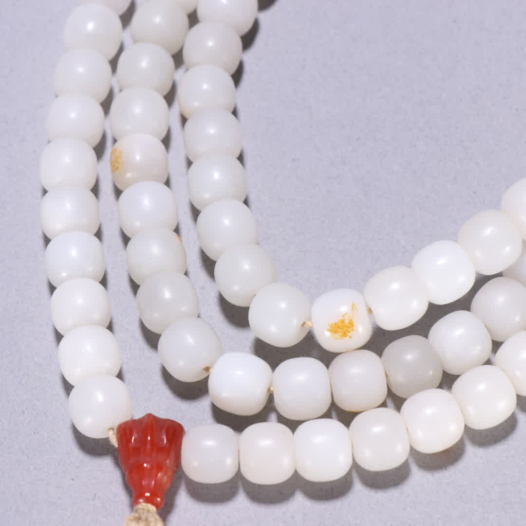 A 108-degree Buddhist Bead From Qing Dynasty Hetian Jade Seed Material ...