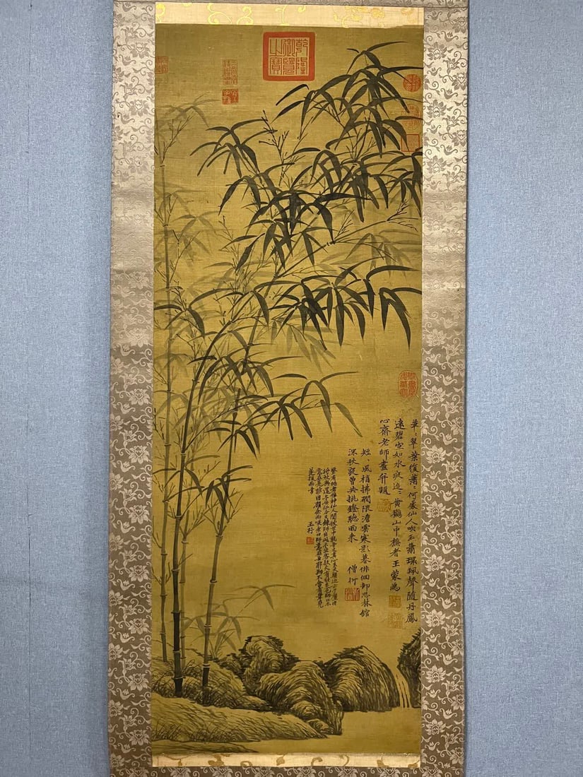 A Silk Bamboo Painting By Wang Meng Auction