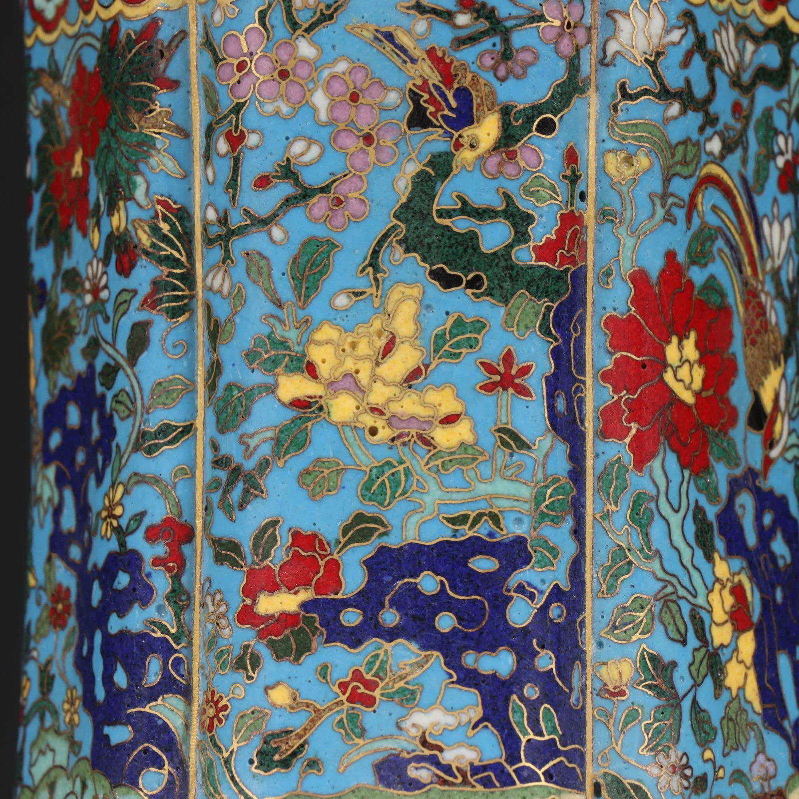 A Ming Dynasty Bronze Gilt Cloisonne Pen Holder With Floral And Bird ...