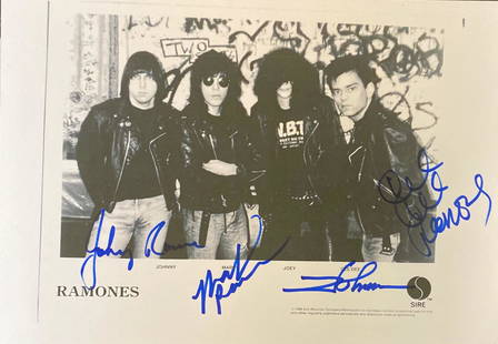 The Ramones | Dee Dee Ramone Bob Gruen Signed Photo And Letter