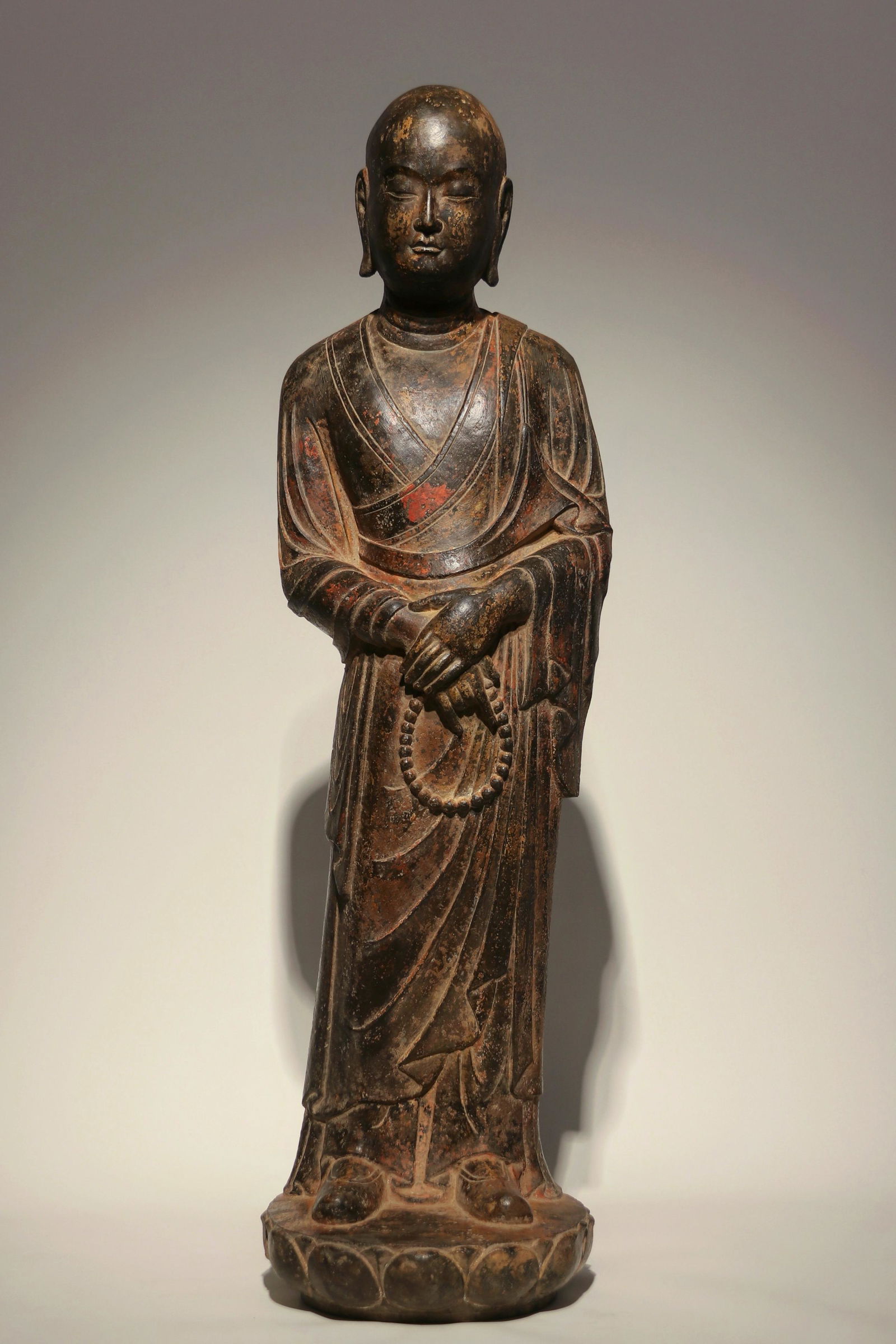 Statue Of Venerable Ananda On The Cliff In Tang Dynasty