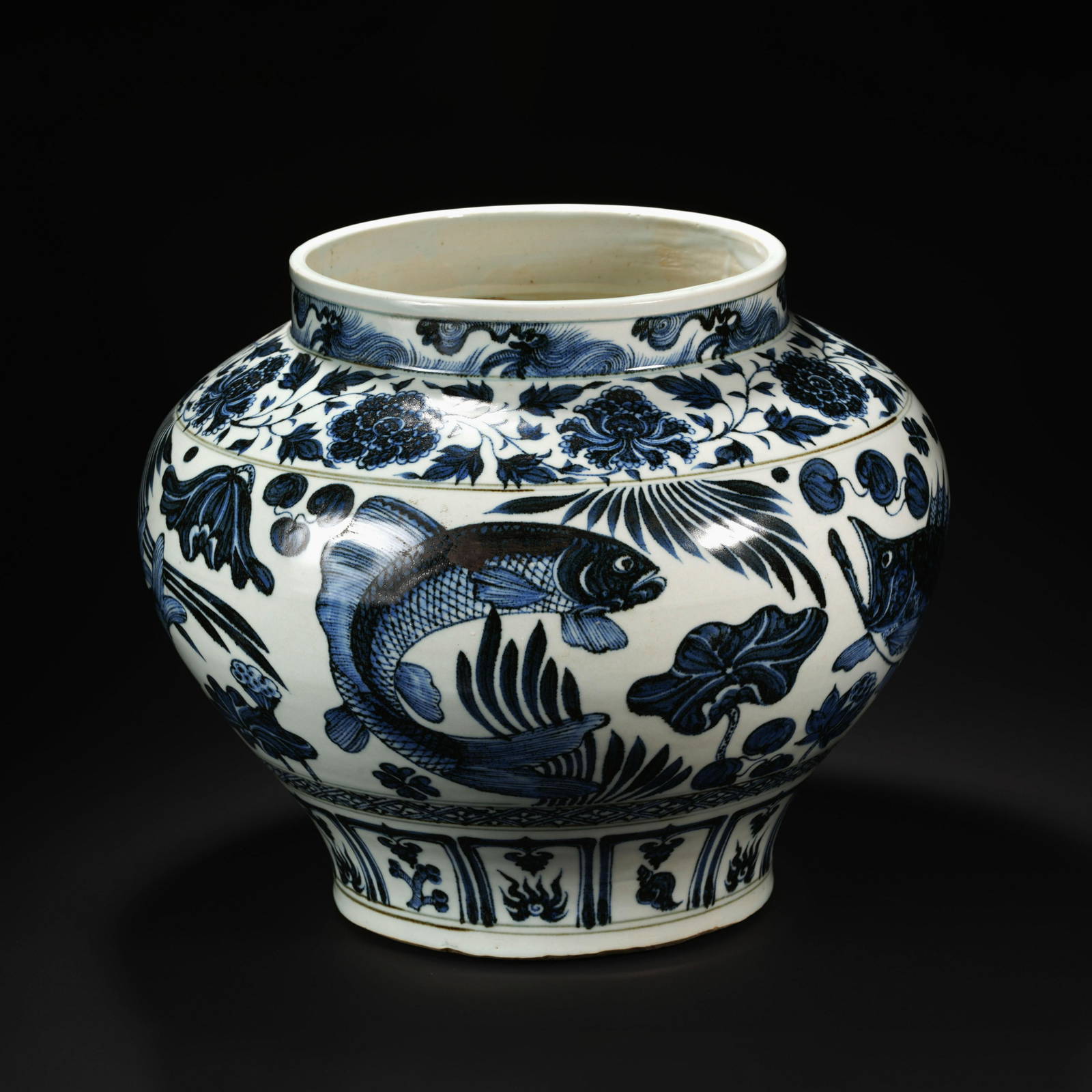 Pre-ming Dynasty Mackerel And Algae Jar Auction