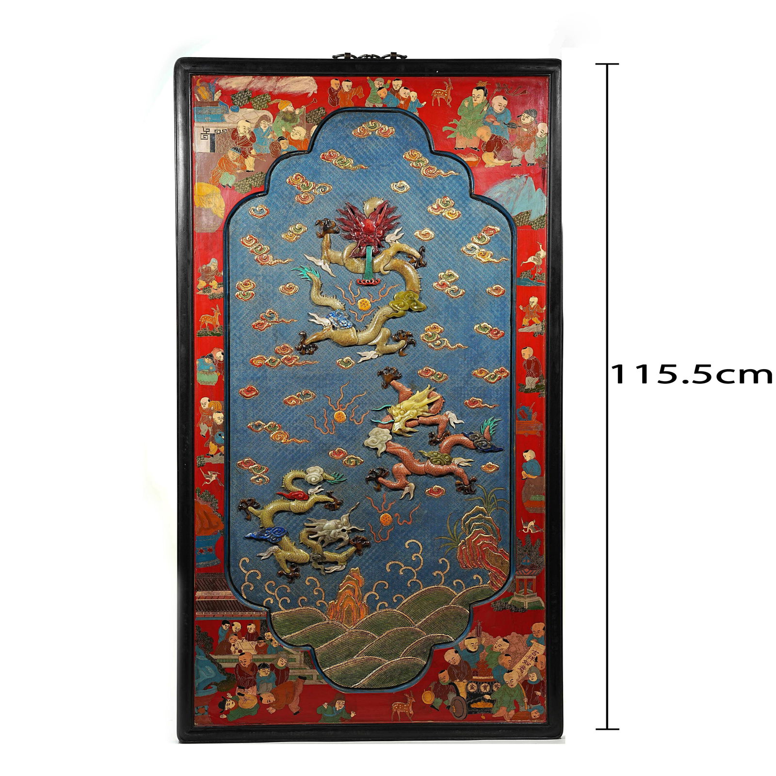 Qing Dynasty Lacquer Hanging Screen With Hundreds Of Treasures Inlaid ...