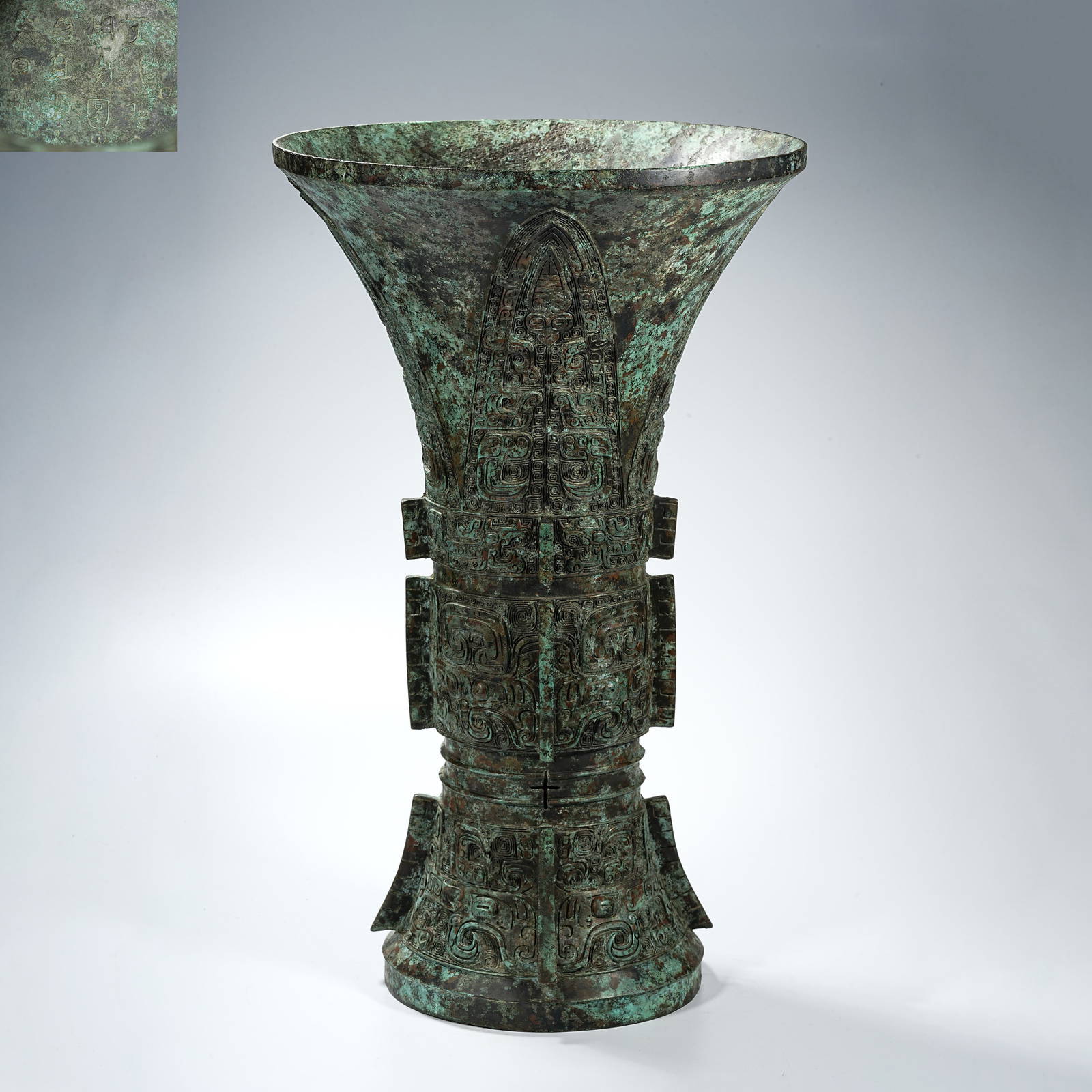Pre-ming Dynasty Bronze Statue With Animal Face Pattern Auction