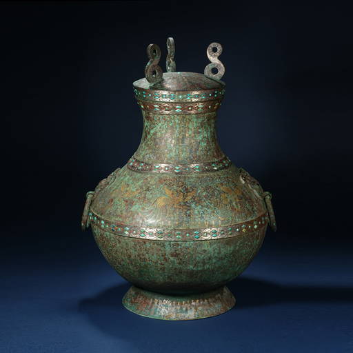 Pre Ming Dynasty Copper And Gold And Silver Amphorae With Auspicious ...