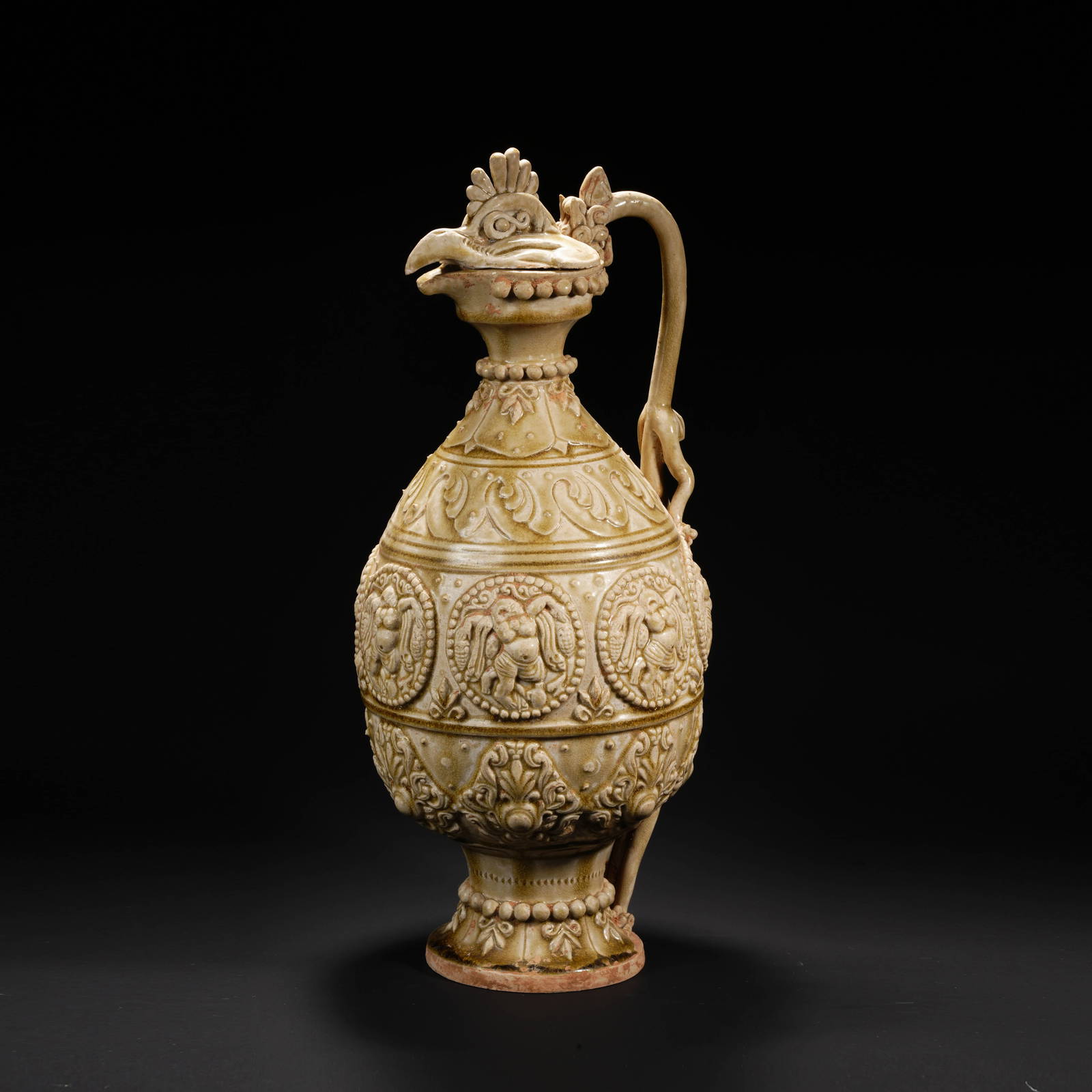 Pre-ming Dynasty Celadon-glazed Phoenix-headed Teapot With Dragon ...