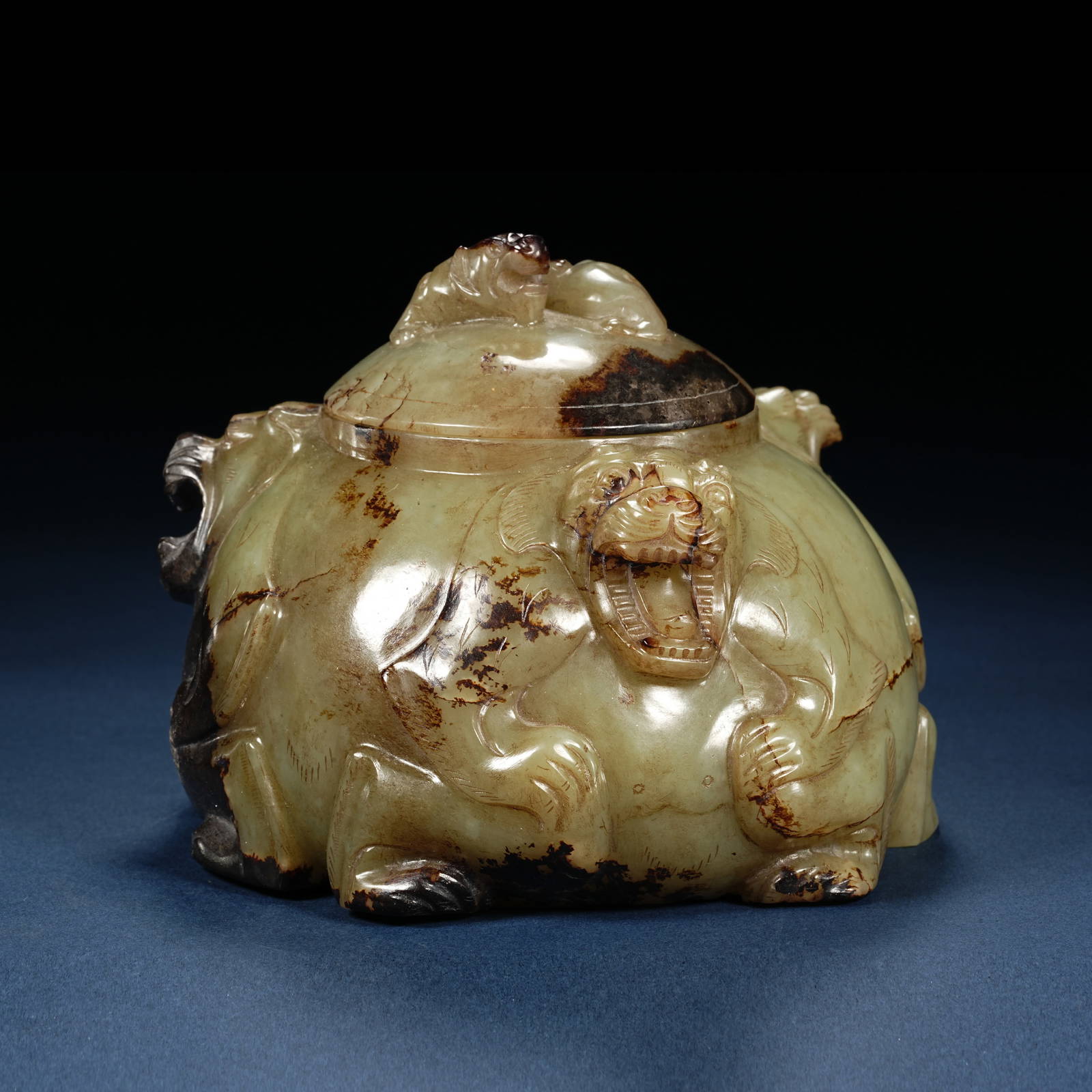 Pre-ming Dynasty Hotan Jade With Animal Patterns Auction