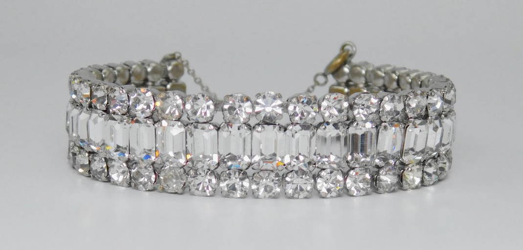 Vintage Schoffel Crystal Rhinestone Bracelet