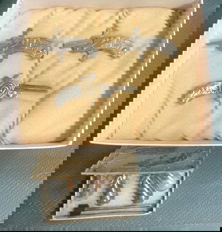 Vintage Flint Lock Pistol Cufflinks/tie Clips