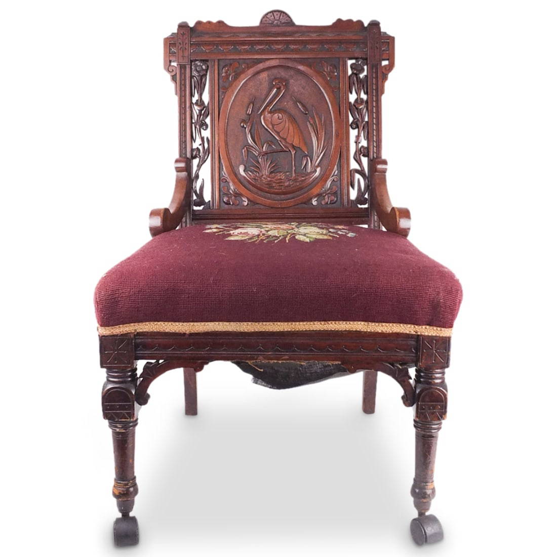 Antique English Eastlake Parlor Chair Auction