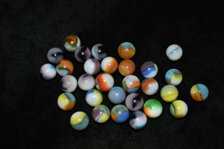 30 Tri Color Vitro Agate Marbles