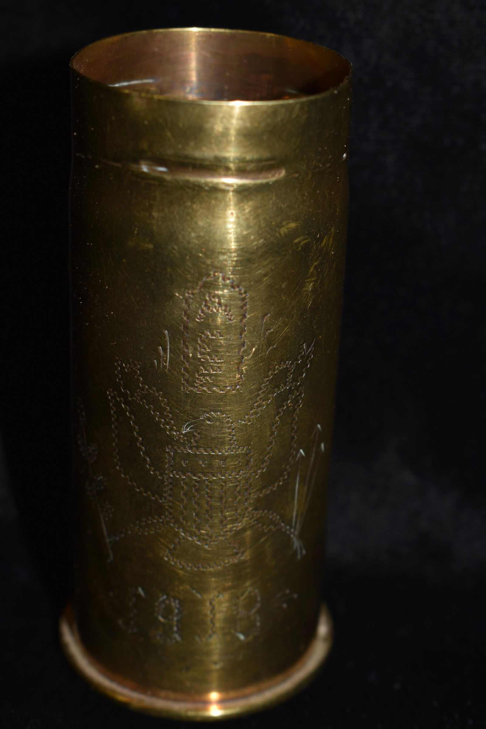 WW1 1918 AEF German 37MM Trench Art 1902 Shell Casing (#0099) on Mar 05 ...