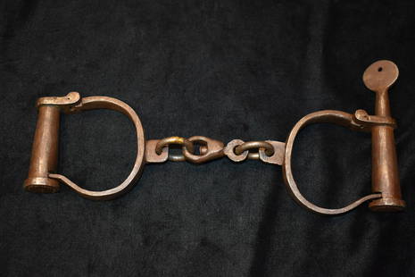 Original Civil War Era, Hand Cuffs With Key, Key Temper