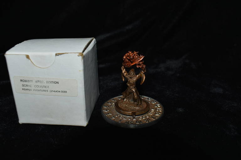 Scrye Reaper 1994 Wizard W/spell Pewter Life Counter Magic The Gathering