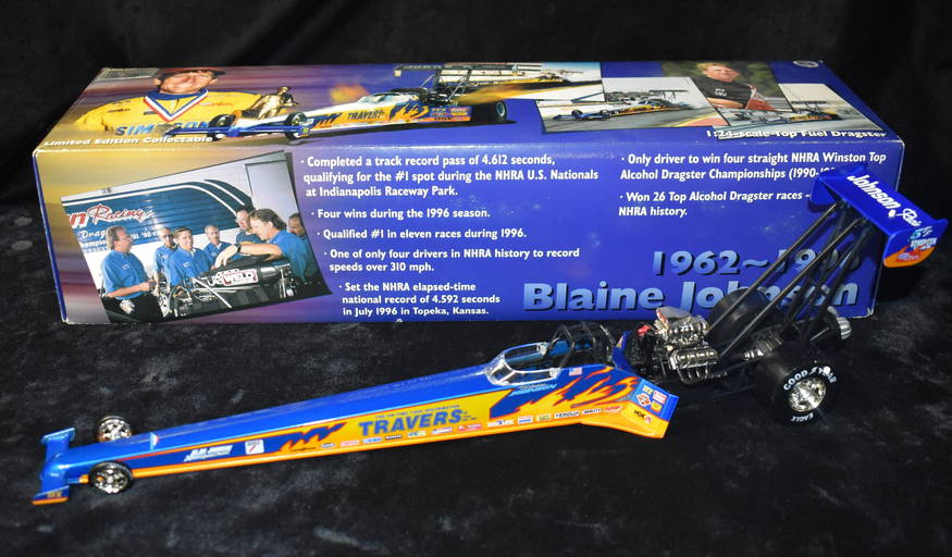 1996 Action NHRA Drag Racing BLAINE JOHNSON TRAVERS Top Fuel Dragster 1 ...