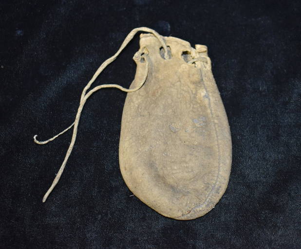 Hand Stitched Native American Leather Or Hide Cinch Pouch