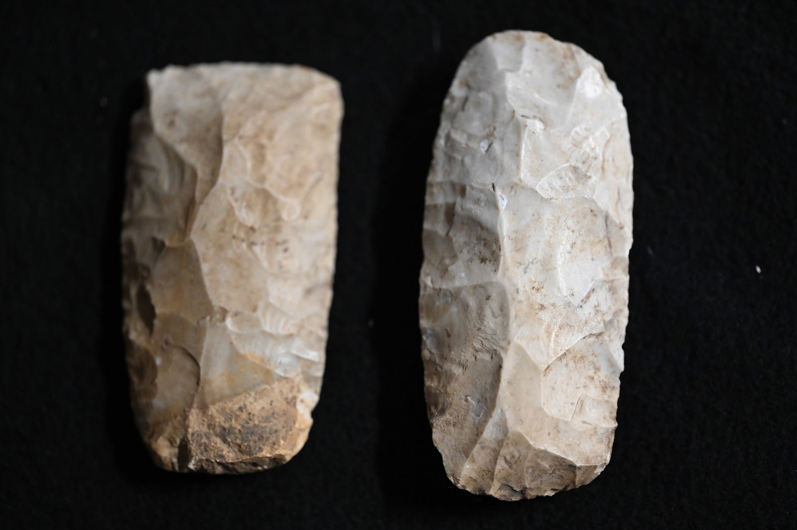 2 Polished Flint Adzes Found In Lee Co. Iowa Ex: Jim Vroom Collection. Auction