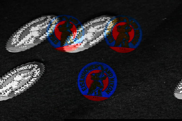 3 Dwight Eisenhower And Richard Nixon Campaign Pins.