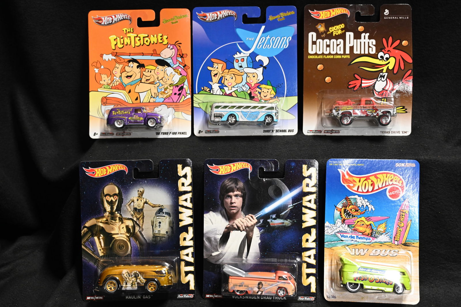 Hot Wheels Real/riders & Metal/metal Group Of 6 Cars. Includes Van De ...