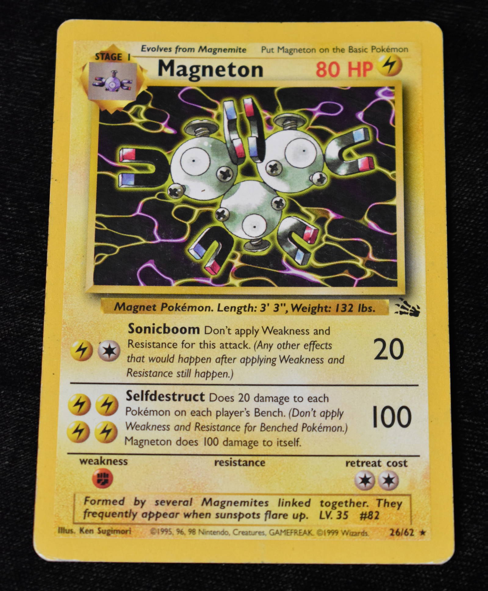 1999 Magneton Holo Pokemon Card 1st Edition Fossil 11/62 Auction