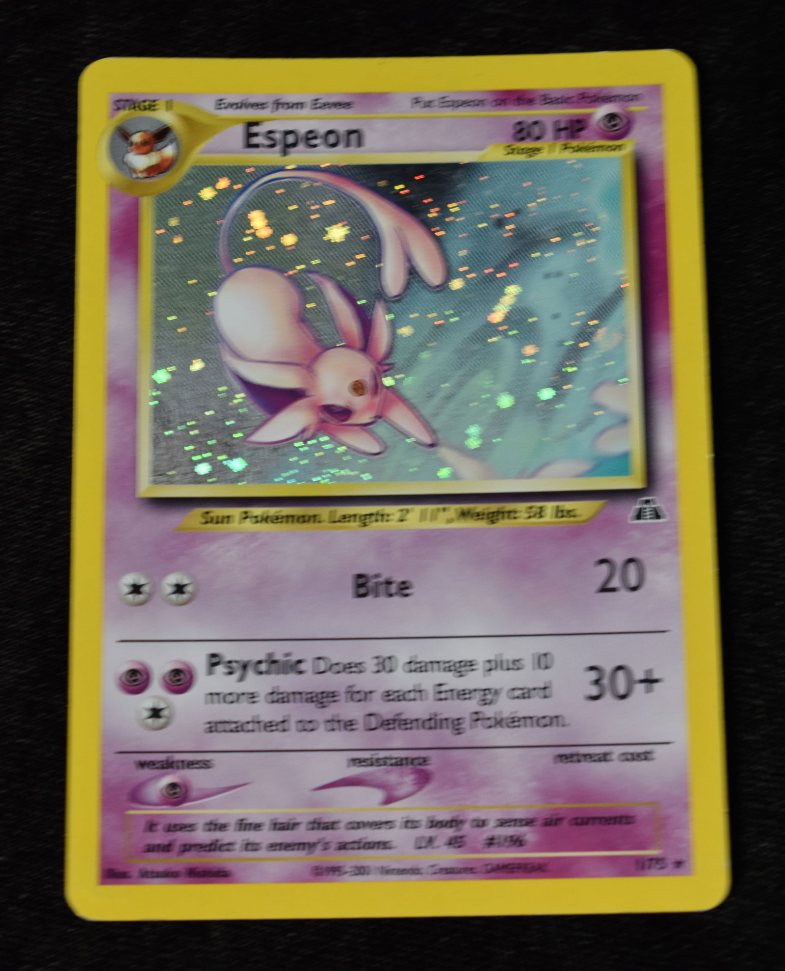 1999-2001 Vintage Espeon Pokemon Card 1/75 Auction
